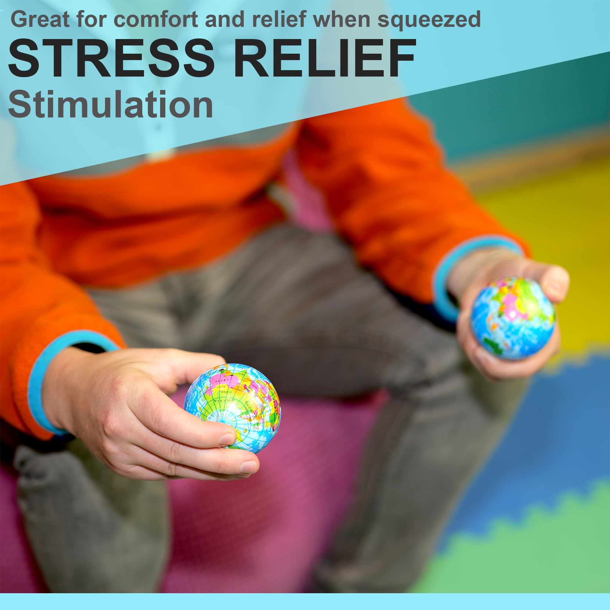 Squeeze Foam Globe Ball Pack of 3 – Lightweight, Planet Earth, Sensory ...