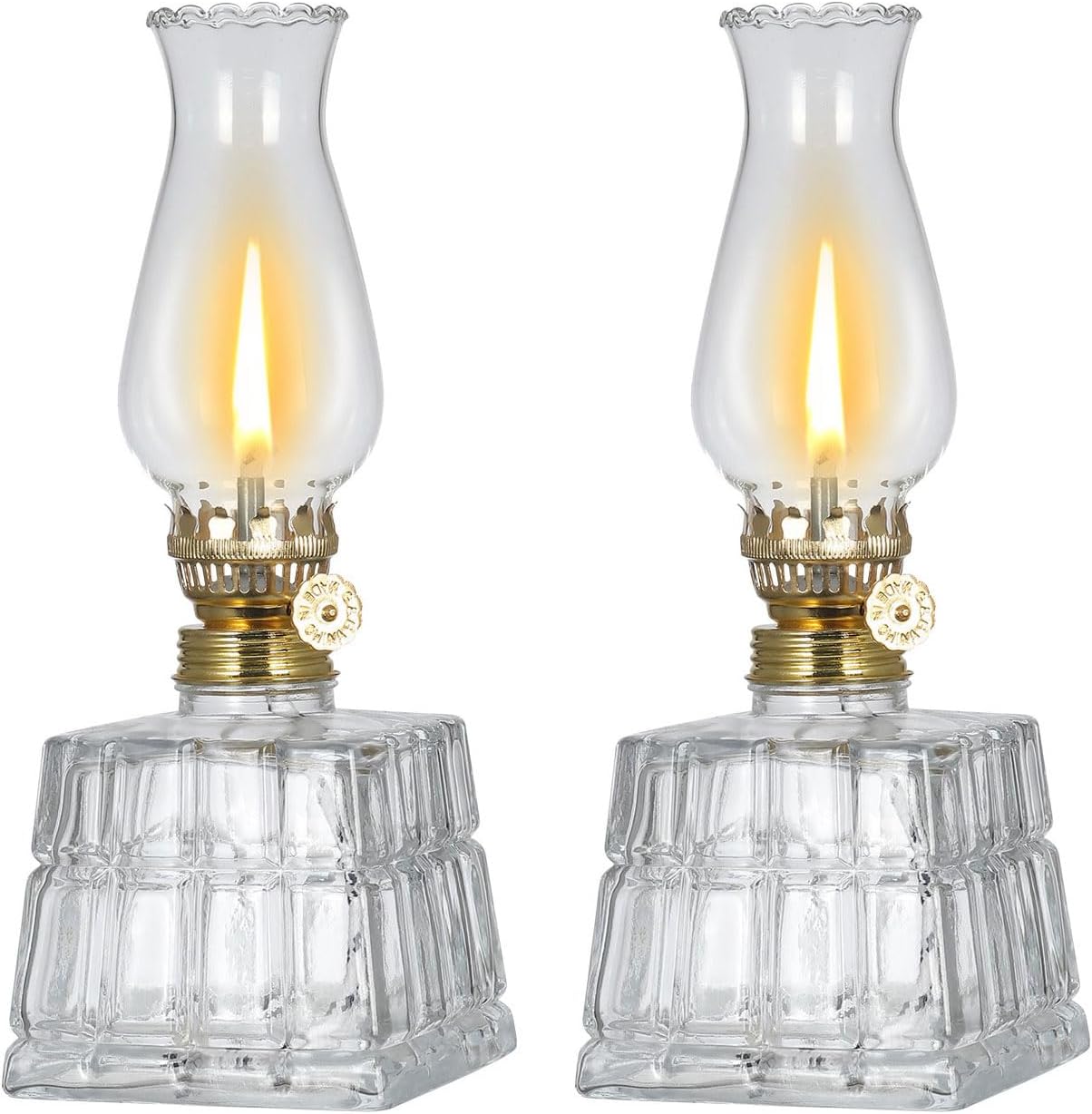 Amazon.com: TIGKHAE 2 Pack Chamber Oil Lamps Classic Kerosene Lamp ...
