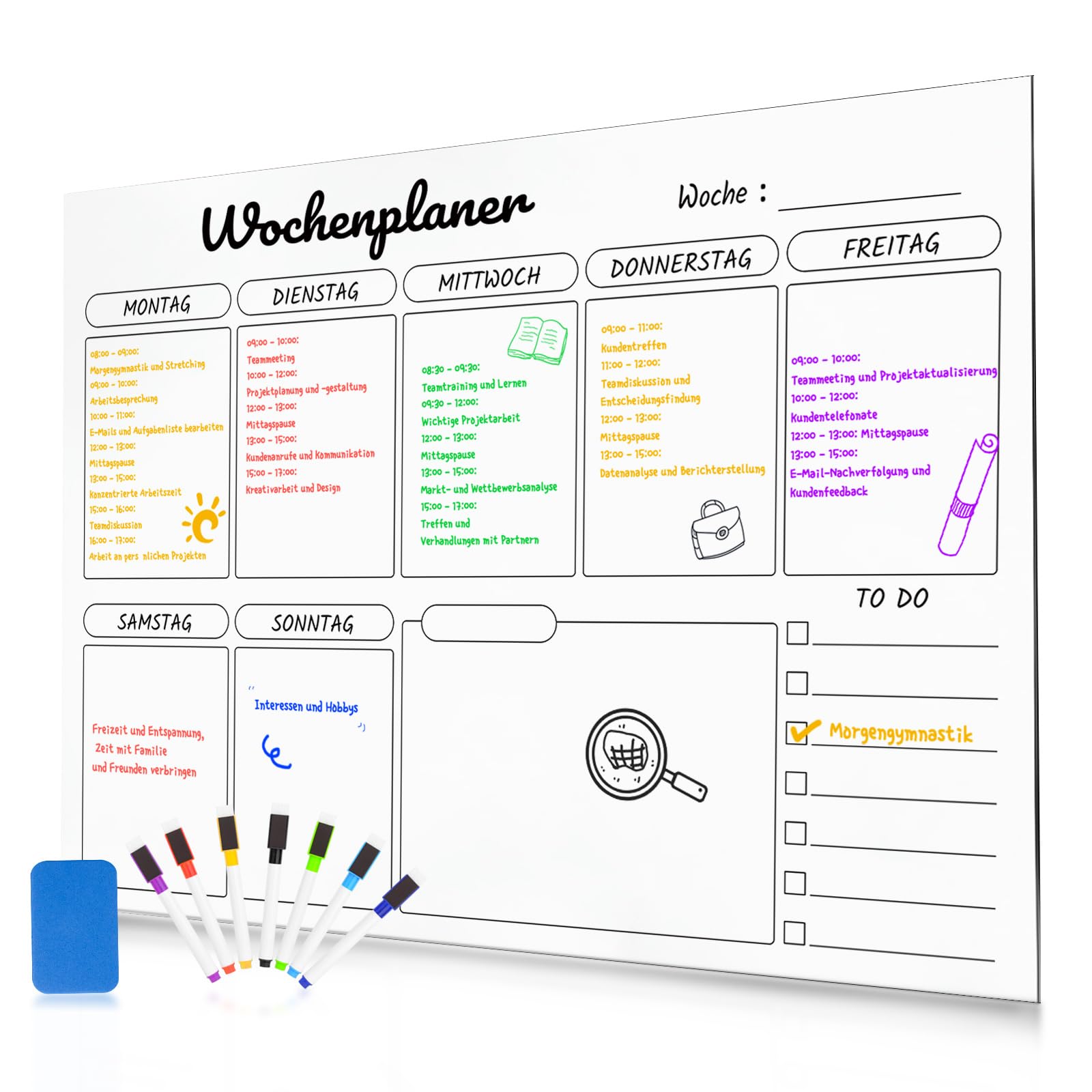 Fosdaling A3 Magnetischer Wochenplaner Abwischbar, kann als Family Plan ...
