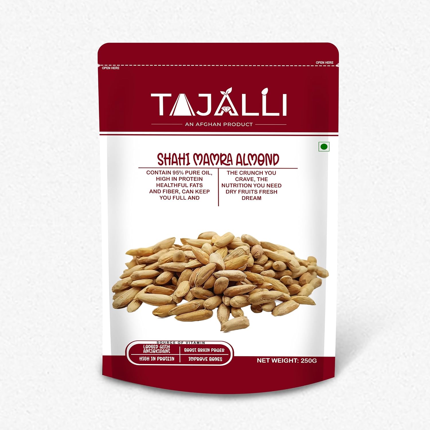TAJALLI Premium Afghani Shahi White Mamra almonds – Rich in Healthy ...