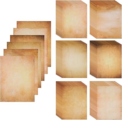 Amazon.com: Konsait 48 Sheets Vintage Stationery Paper 8.5 x 11, Double ...