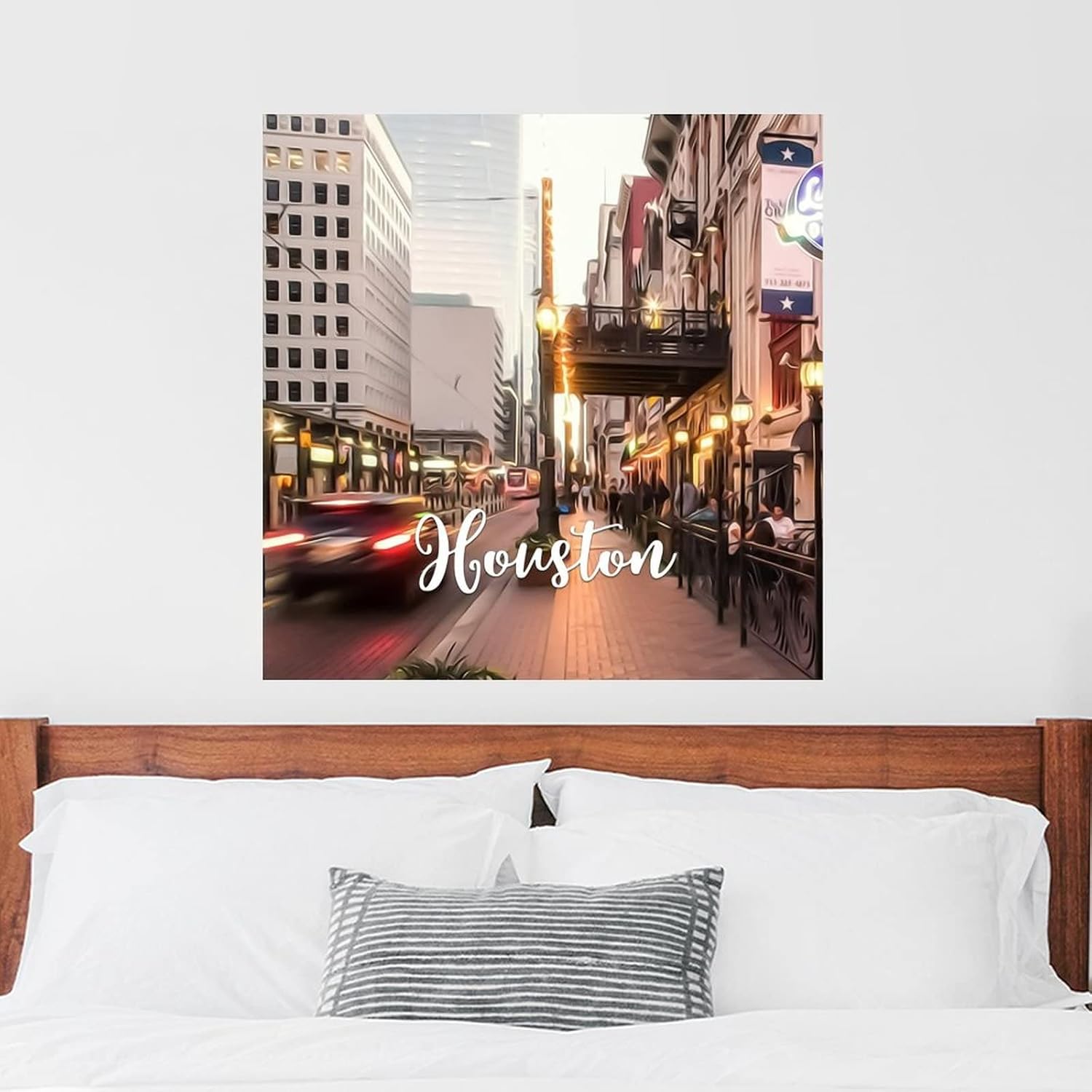 Amazon.com: Cityscape Landmarks Building Letter Wall Stickers Houston ...