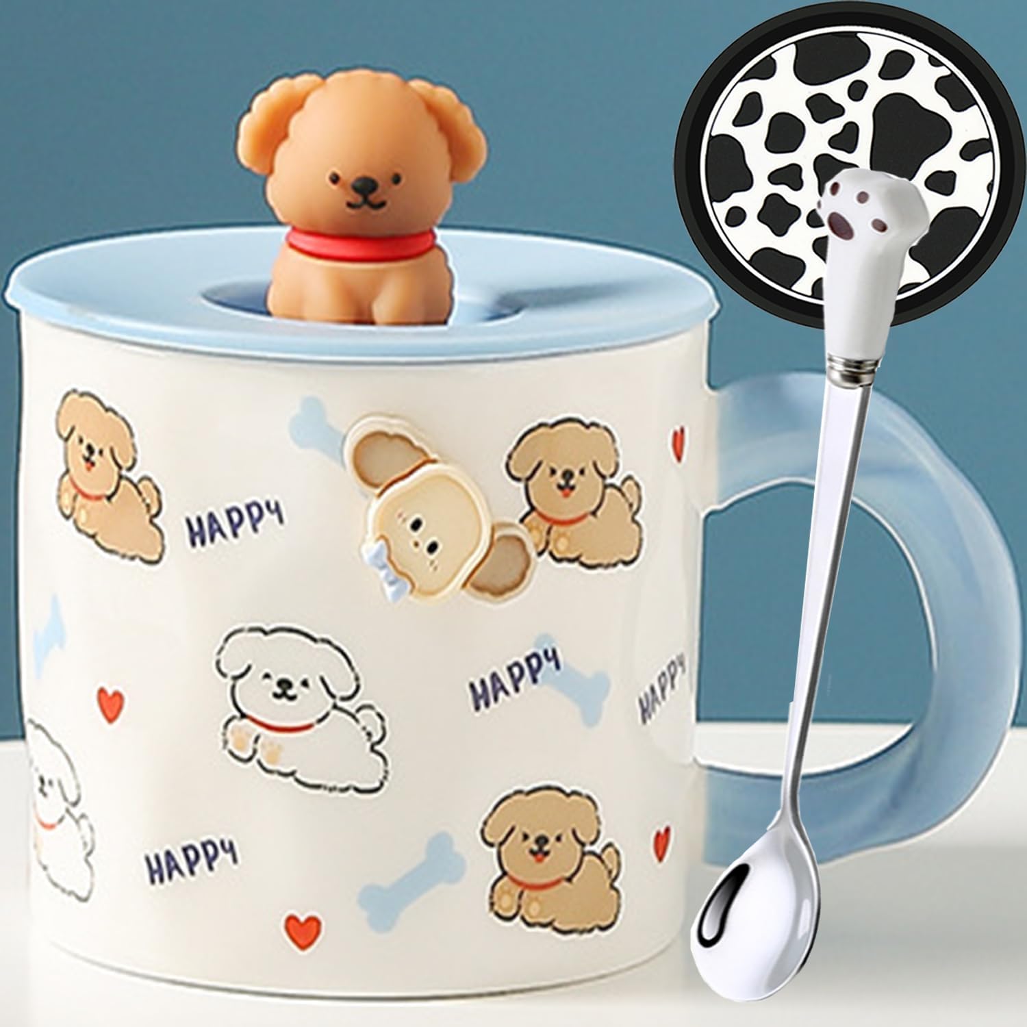 Amazon.com: Arawat Dog Mug With Lid 3d Mugs Animal Dog Mug Gift Cute ...