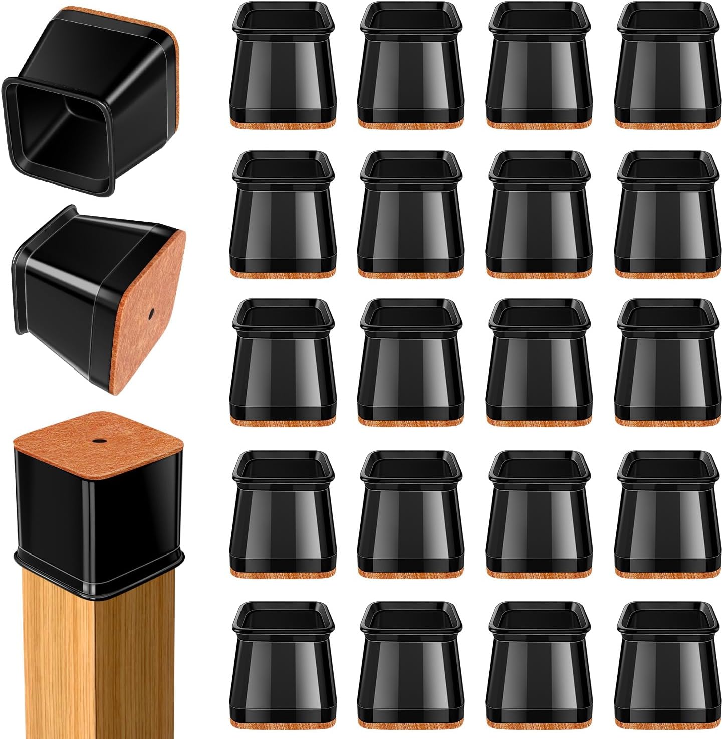 Chair Leg Floor Protectors Square for Hardwood Floors Silicone Covers ...