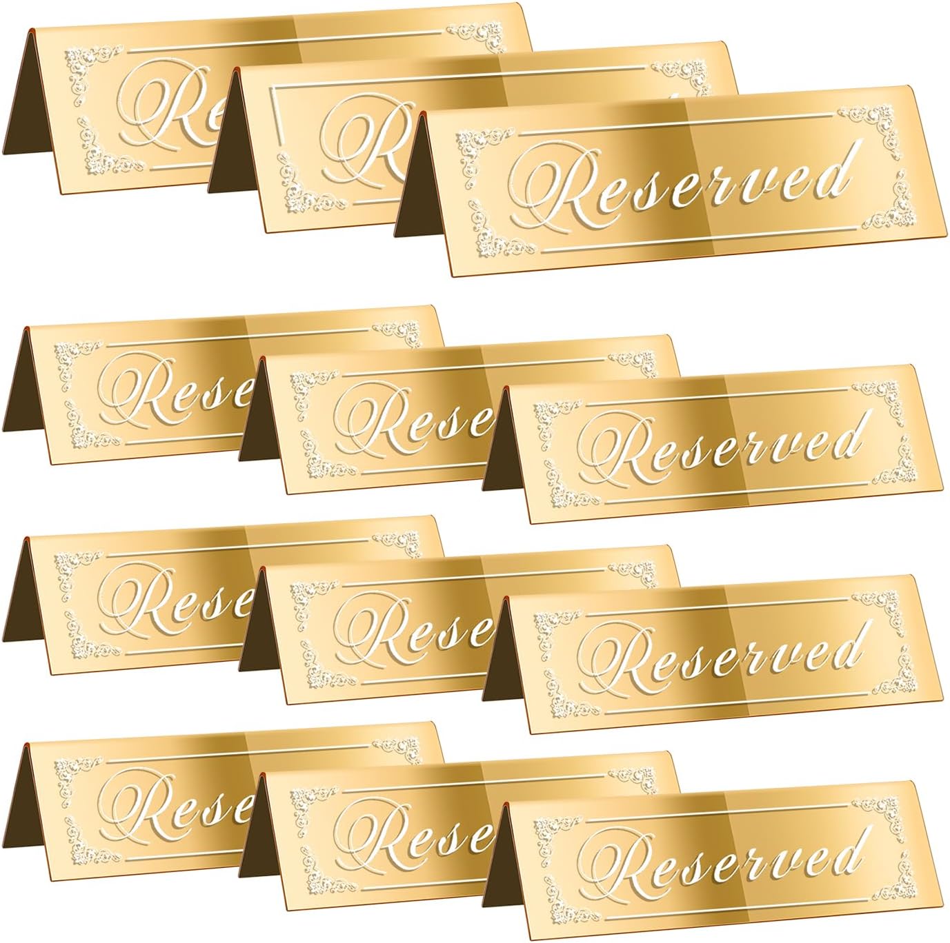 Amazon.com: 18 Pack Gold Reserved Table Signs for Wedding Party ...