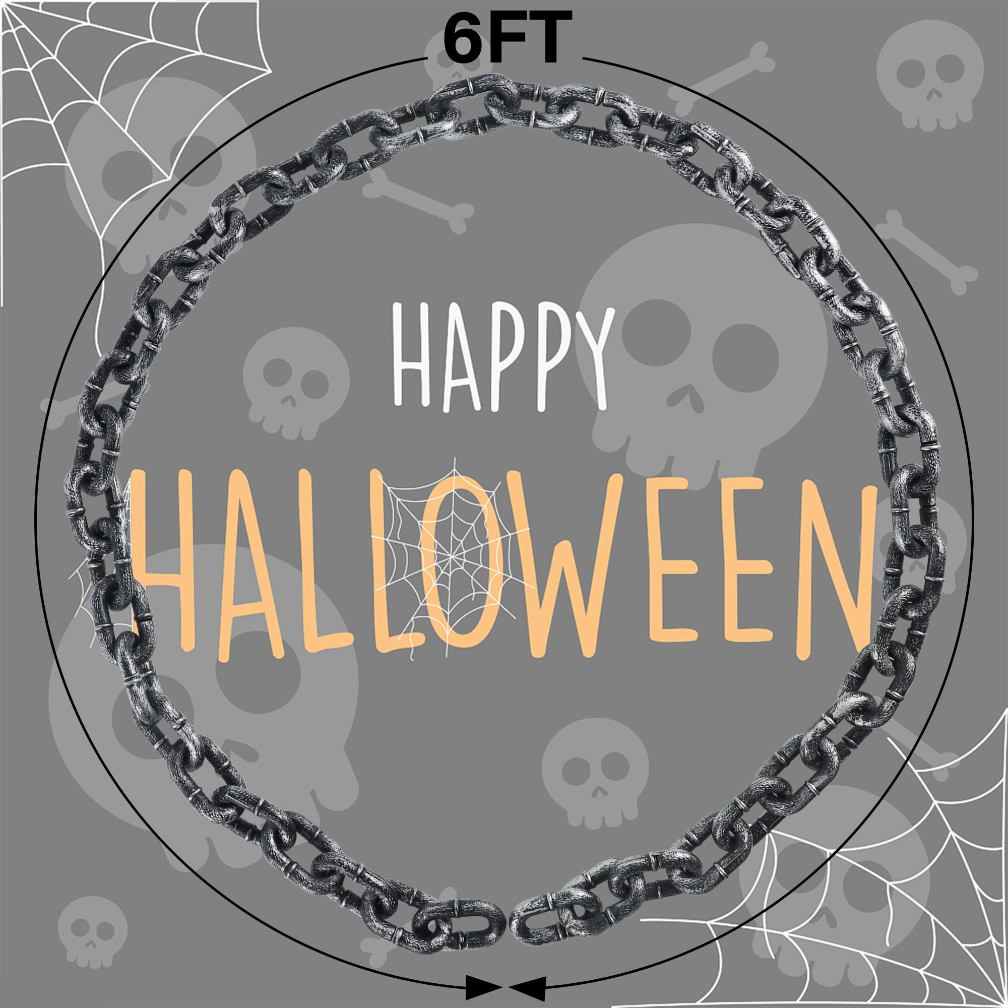 Snapklik.com : 2 Pcs Halloween Plastic Chain, 6 FT Halloween Props Fake ...
