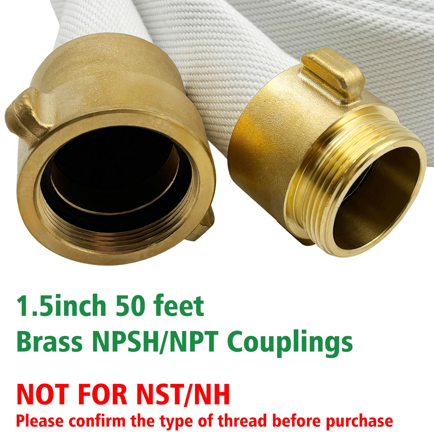 Snapklik.com : Fire Hose - 1 1/2 Inches X 50 Lay Flat Water Hose ...