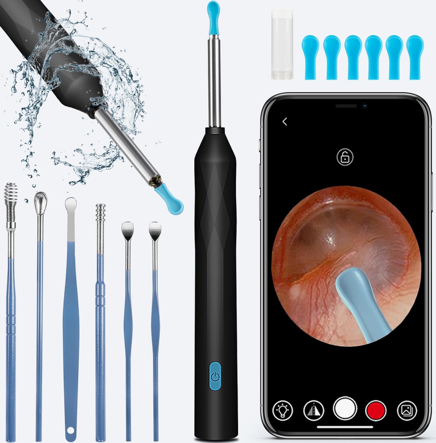 Fenxyo Ear Wax Removal Kit Camera 1920P, 8 Million Pixel HD Otoscopes ...