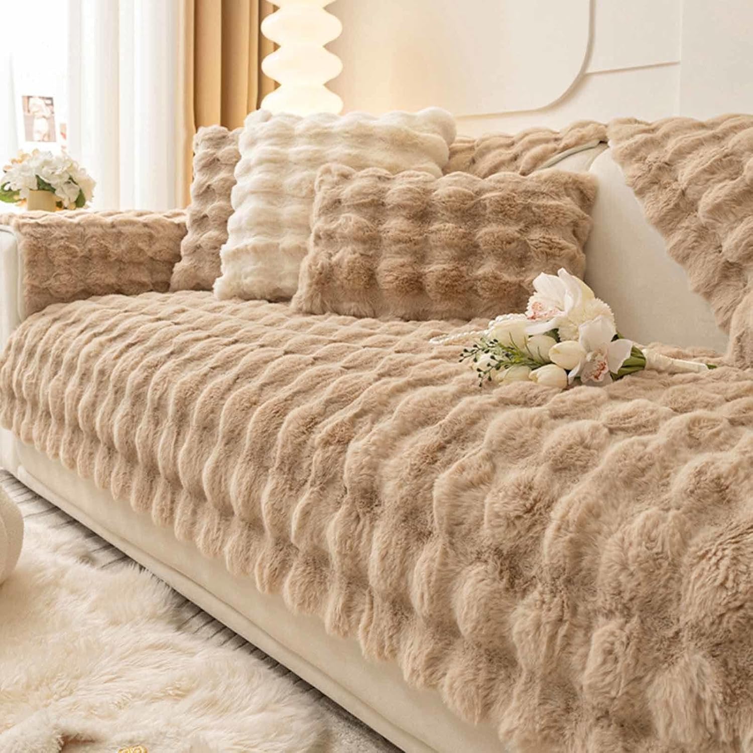 Racib Funny Fuzzy Corner Non Slip Sofa Cover, Waterproof Couch Cover ...