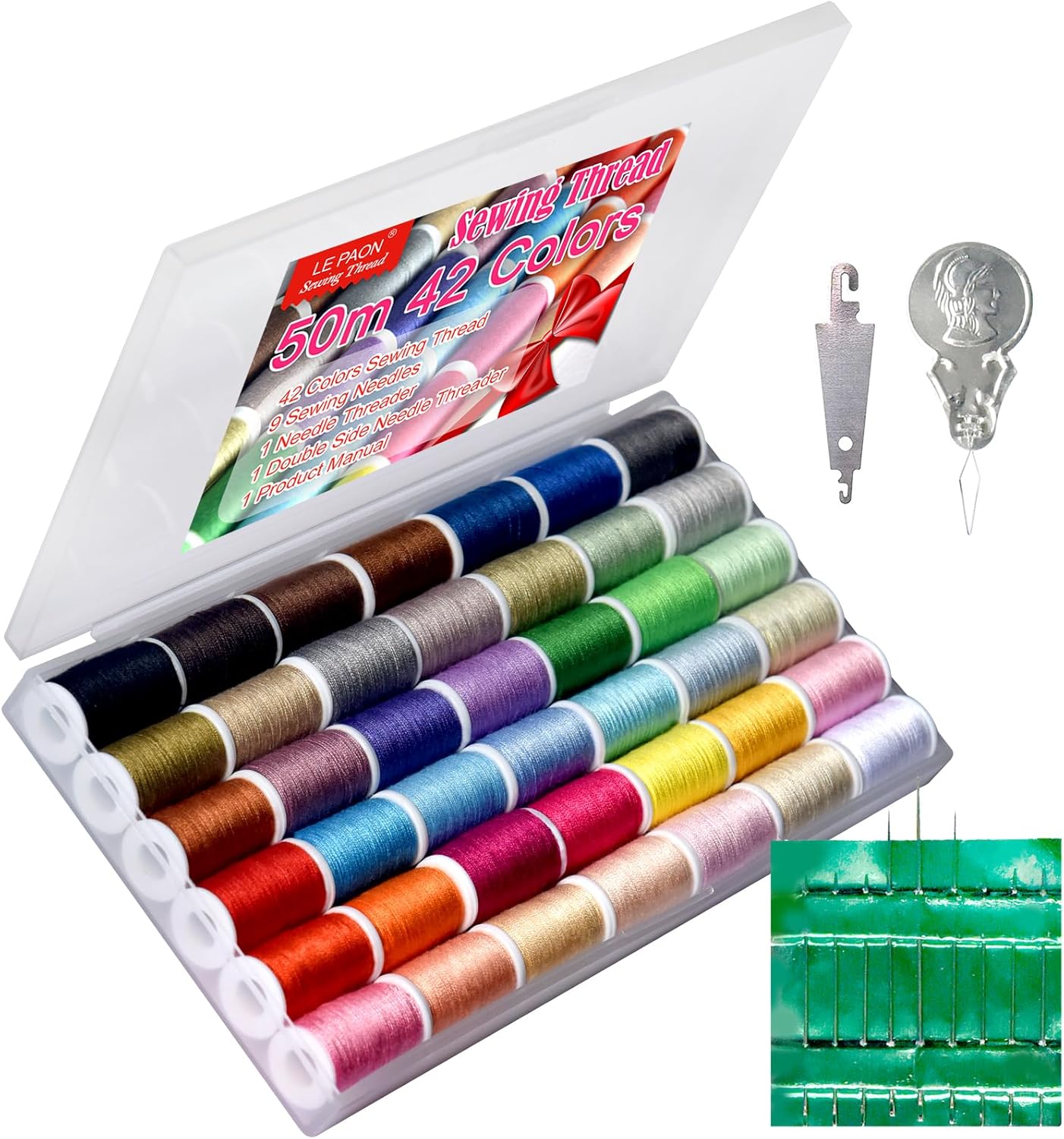 Amazon.com: Sewing kit 42 Color Set of Handy Polyester thread，50 m Each