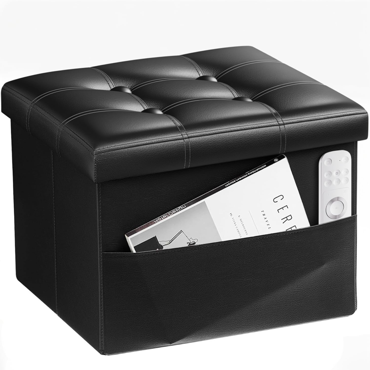 Amazon.com: VewePata Ottoman with Storage Foot Stool, 17 Inches Folding ...