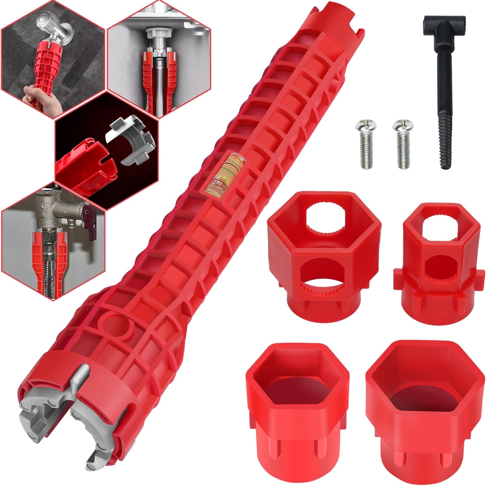 YBQSPLY Basin Wrench,8 in 1 Faucet Wrench and Sink Wrench Installer ...