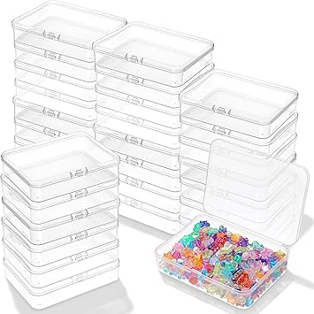 Amazon.com: 30 Pcs Clear Plastic Beads Storage Containers Box with Lids ...