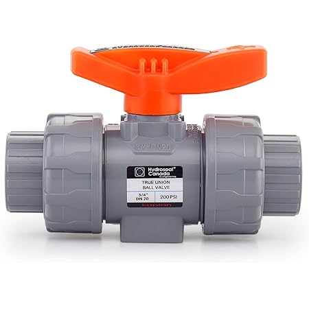 Amazon.com: HYDROSEAL Kaplan 1/2" PVC True Union Ball Valve with Full ...