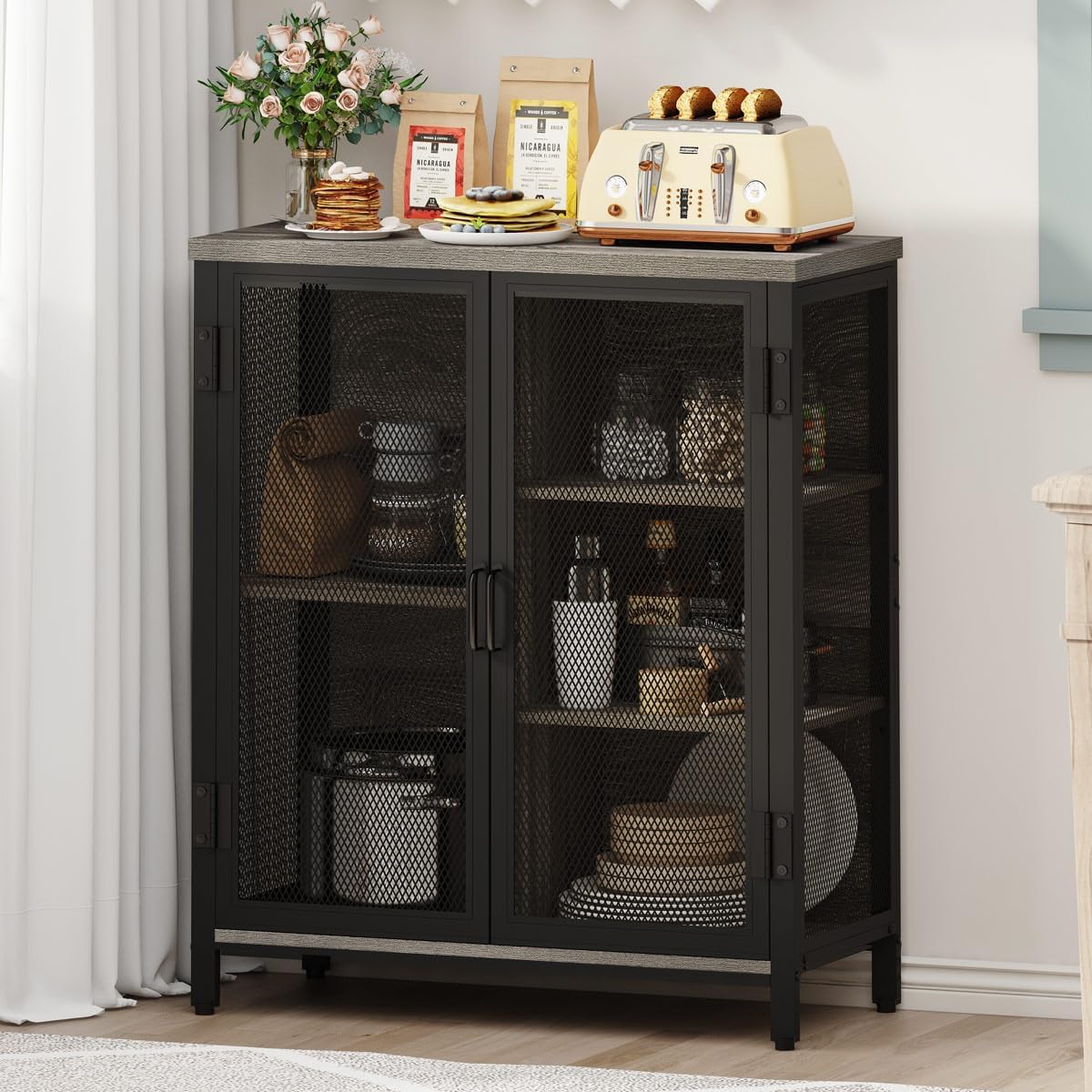 Amazon.com: Solid Wood Oak Barrel Wine Cabinet with Locking Door ...