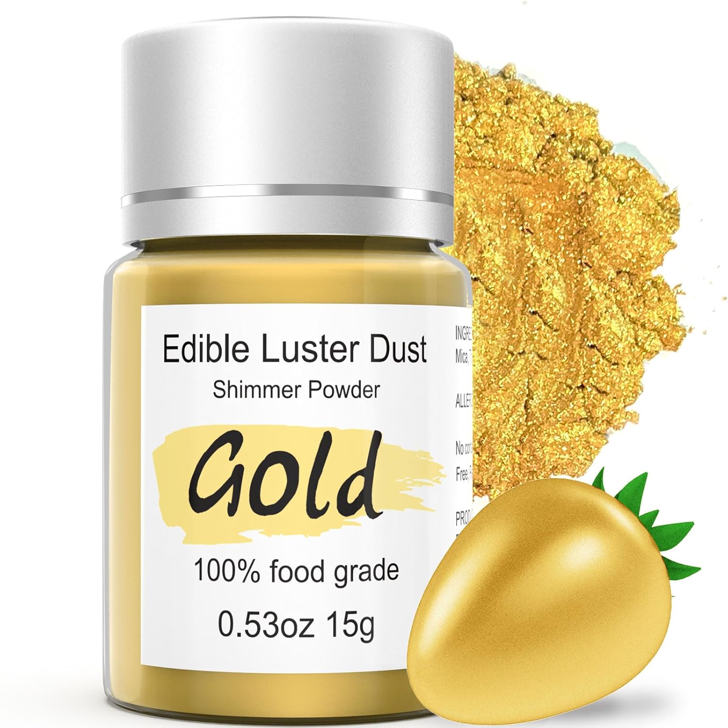 Amazon.com : 15g Edible Gold Luster Dust for Drinks Cake Decorating ...