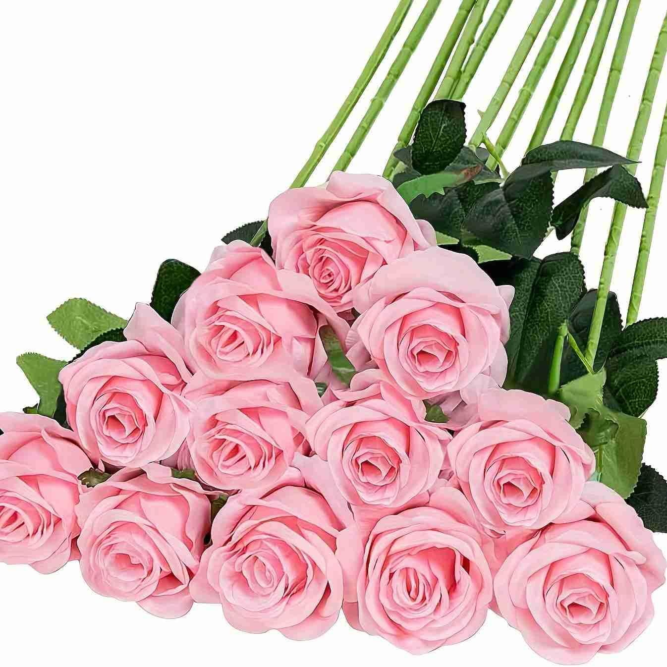 Amazon.com: DIKHHEED (12 PCS) Artificial Rose Bouquet Silk Flowers ...