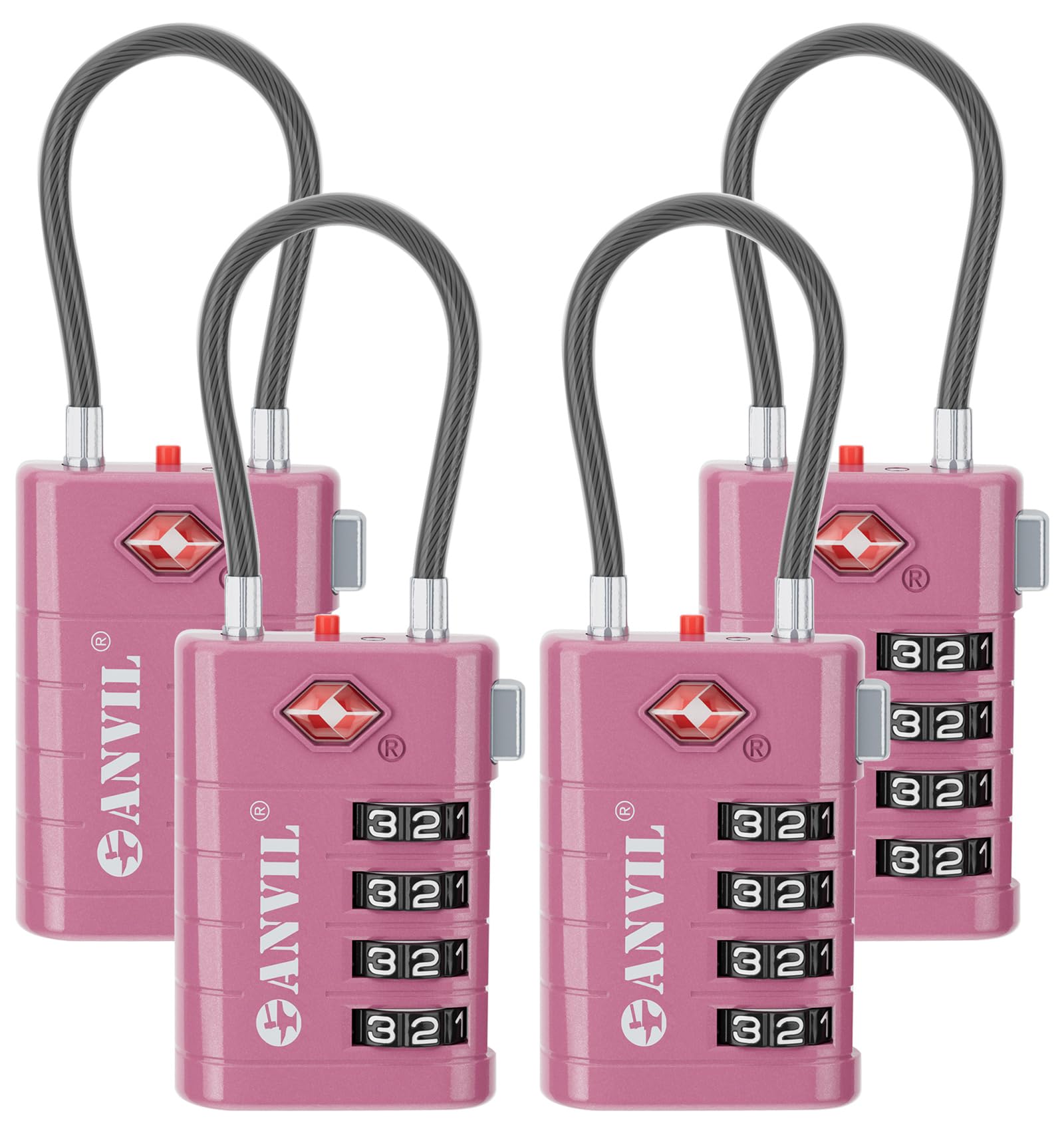 Amazon.com: ANVIL 4 Digit Luggage Locks, TSA Locks for Luggage ...