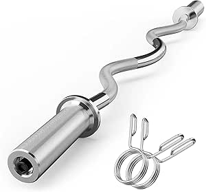 Amazon.com : ExtreSpo 47" EZ Curl Bar Weight Lifting Bar, for Hip ...