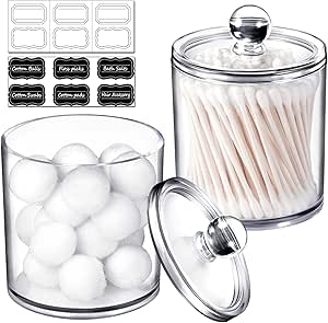 Amazon.com: SheeChung 15 Oz Qtip Dispenser Apothecary Jars Bathroom ...