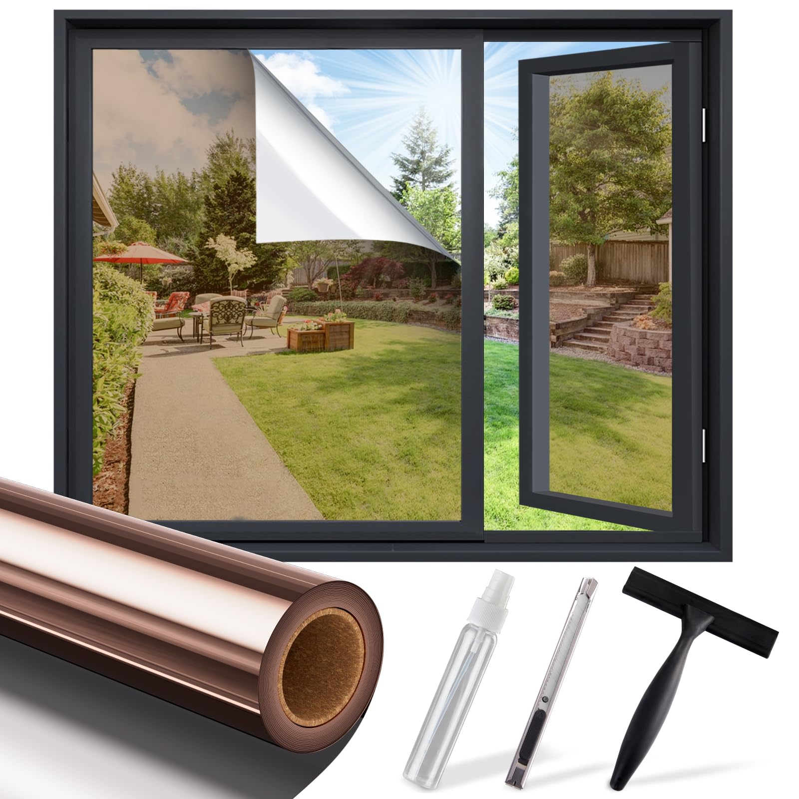 Lifetree One Way Clear Window Film Privacy : Heat Reflective Mirror ...