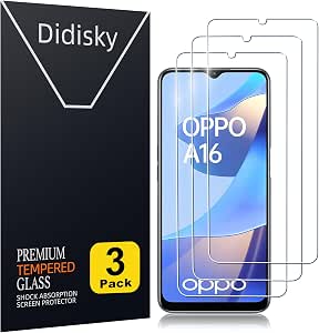 Didisky [3 Pack] Tempered Glass Screen Protector for OPPO A16, A16S ...