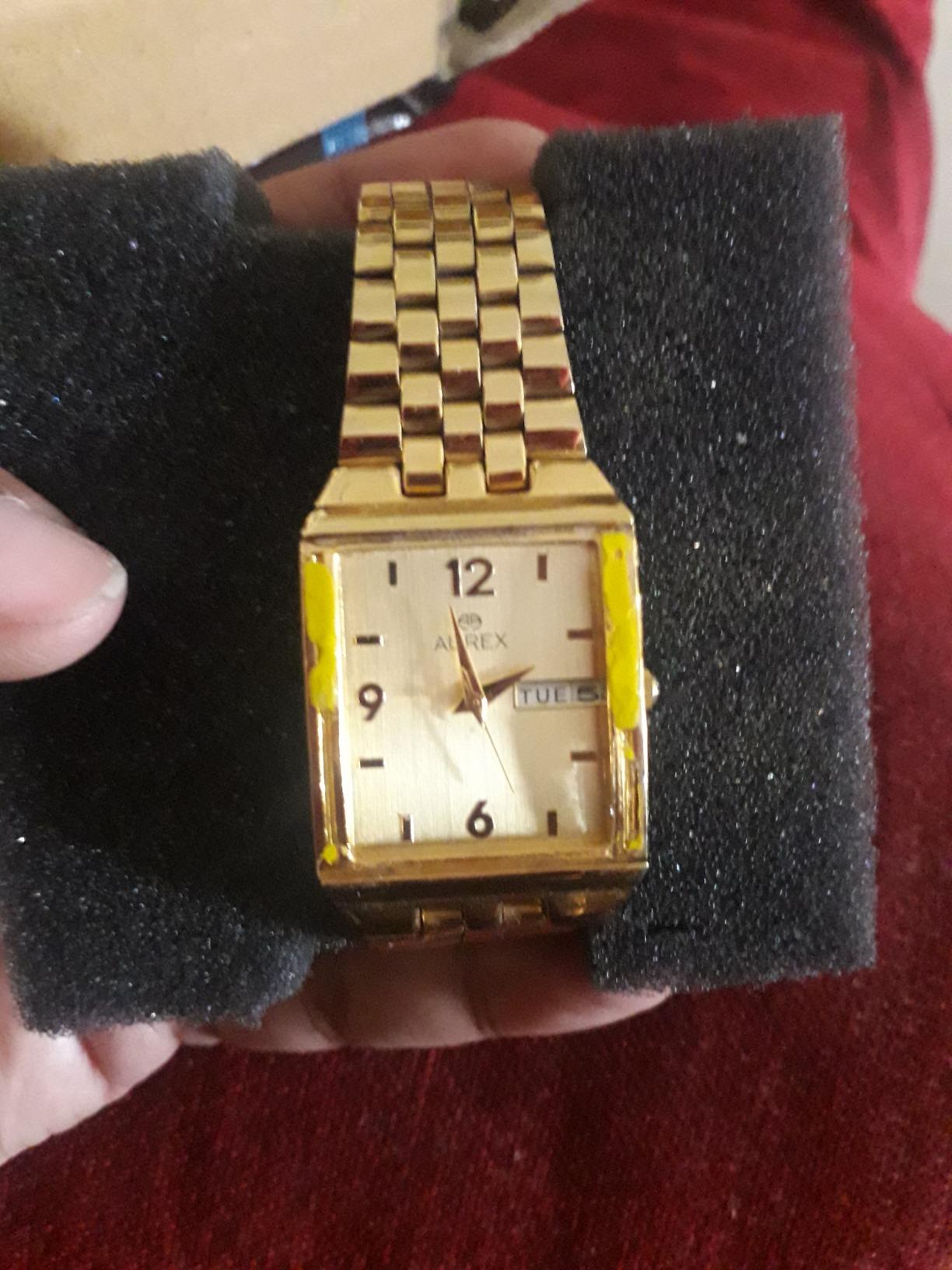 AUREX Analogue Men's Watch (Golden Dial Gold Colored Strap) : Amazon.in ...