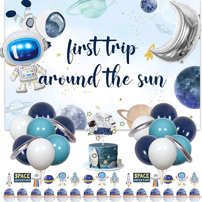 Amazon.com: Outer Space 1st Birthday Party Decorations First Trip ...