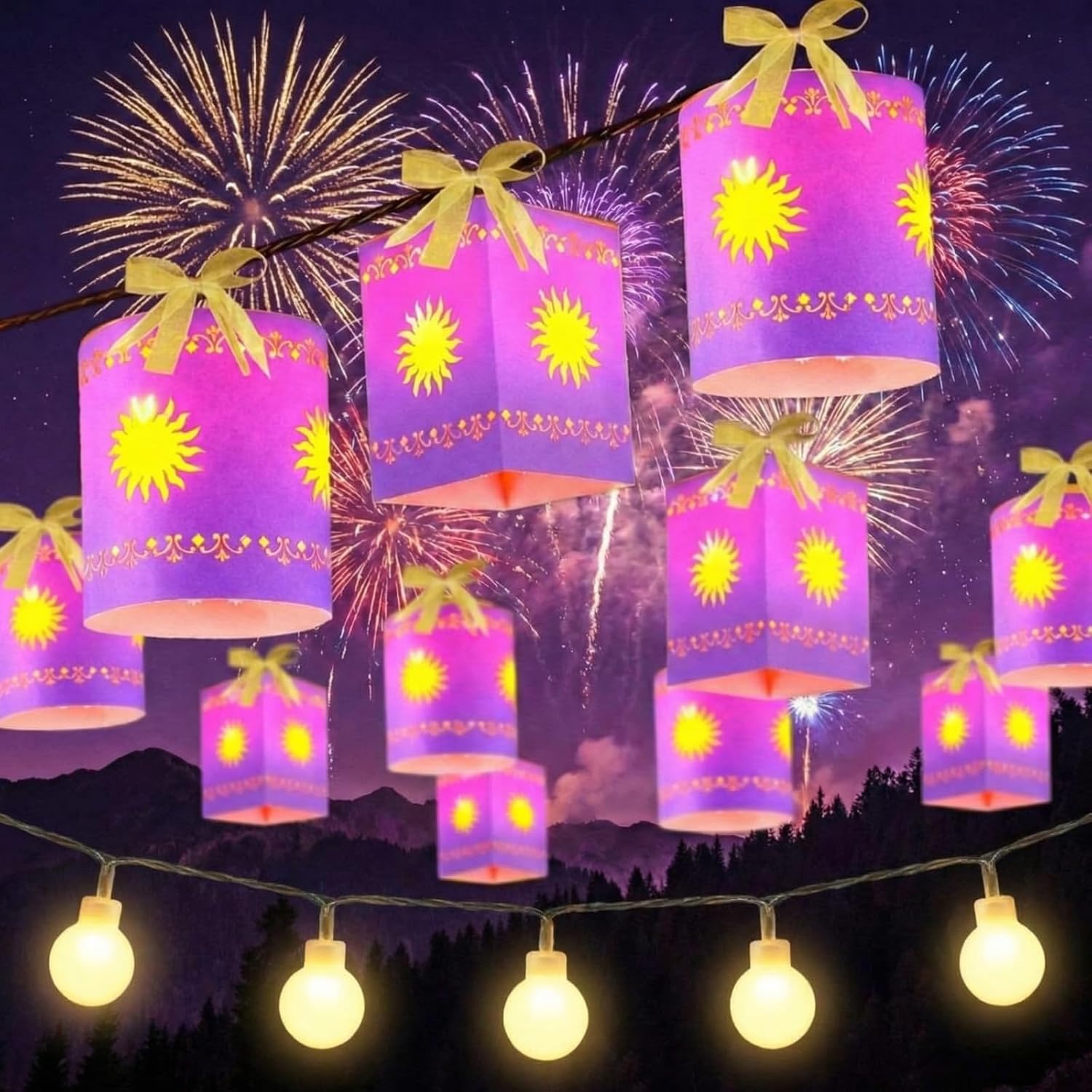 Amazon.com: Resholder 20 Pack Princess Sun Hanging Lanterns with LED ...