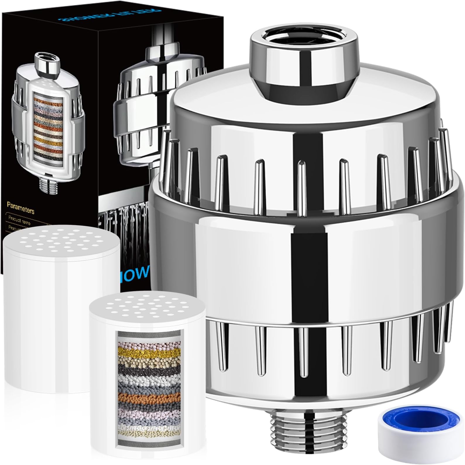 JESWO Filtro para Regadera Baño, 20 Etapas Filtro de Agua para Regadera ...