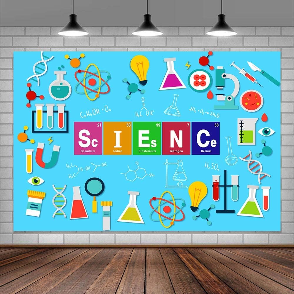 Amazon.com : 10X8ft Science Party Photo Backdrop Decorations Birthday ...