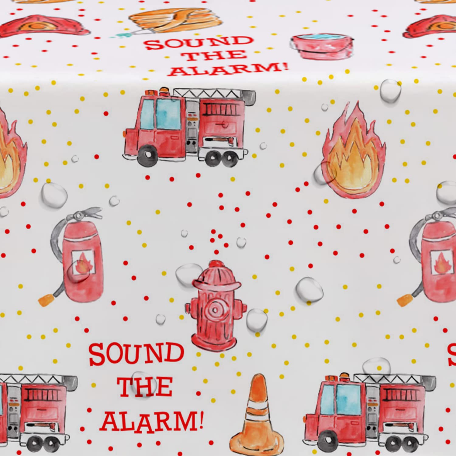 Snapklik.com : HIPVVILD Fire Truck Birthday Party Tablecloth Supplies ...