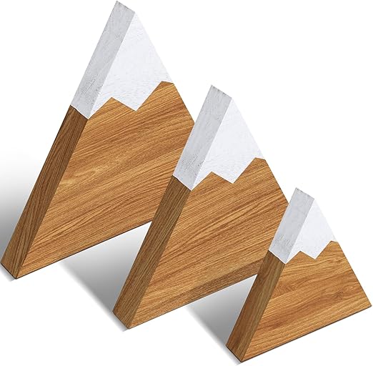 Amazon.com: Maitys 3 Pcs 3 Size Mountain Shelf Decor Mountain Wooden ...
