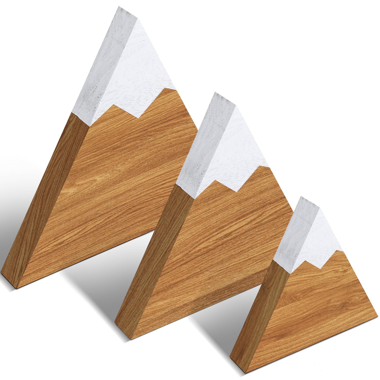 Amazon.com: 3 Pcs 3 Size Mountain Shelf Decor Mountain Wooden Sign ...