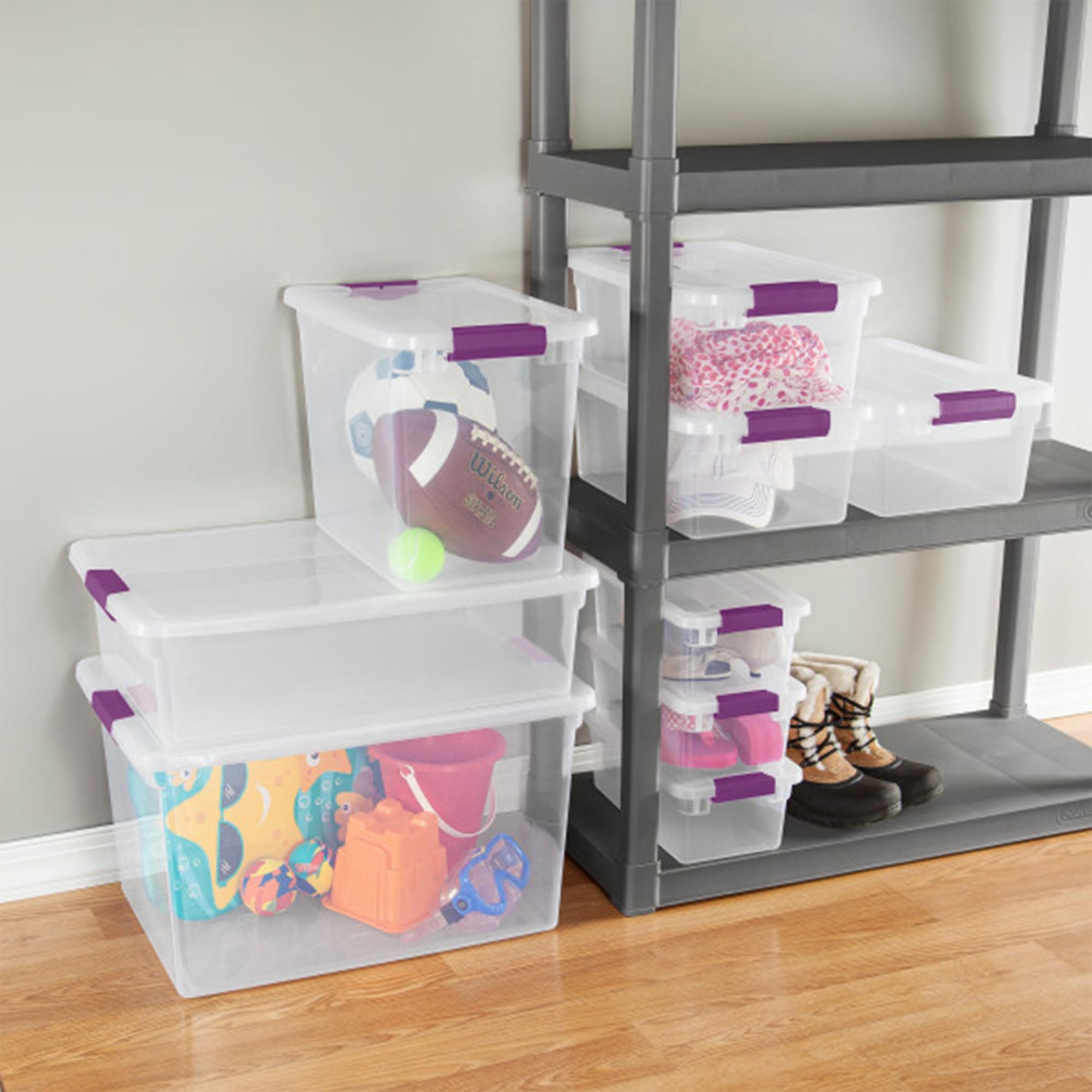 Snapklik.com : Sterilite 27 Quart ClearView Latch Box, Stackable ...