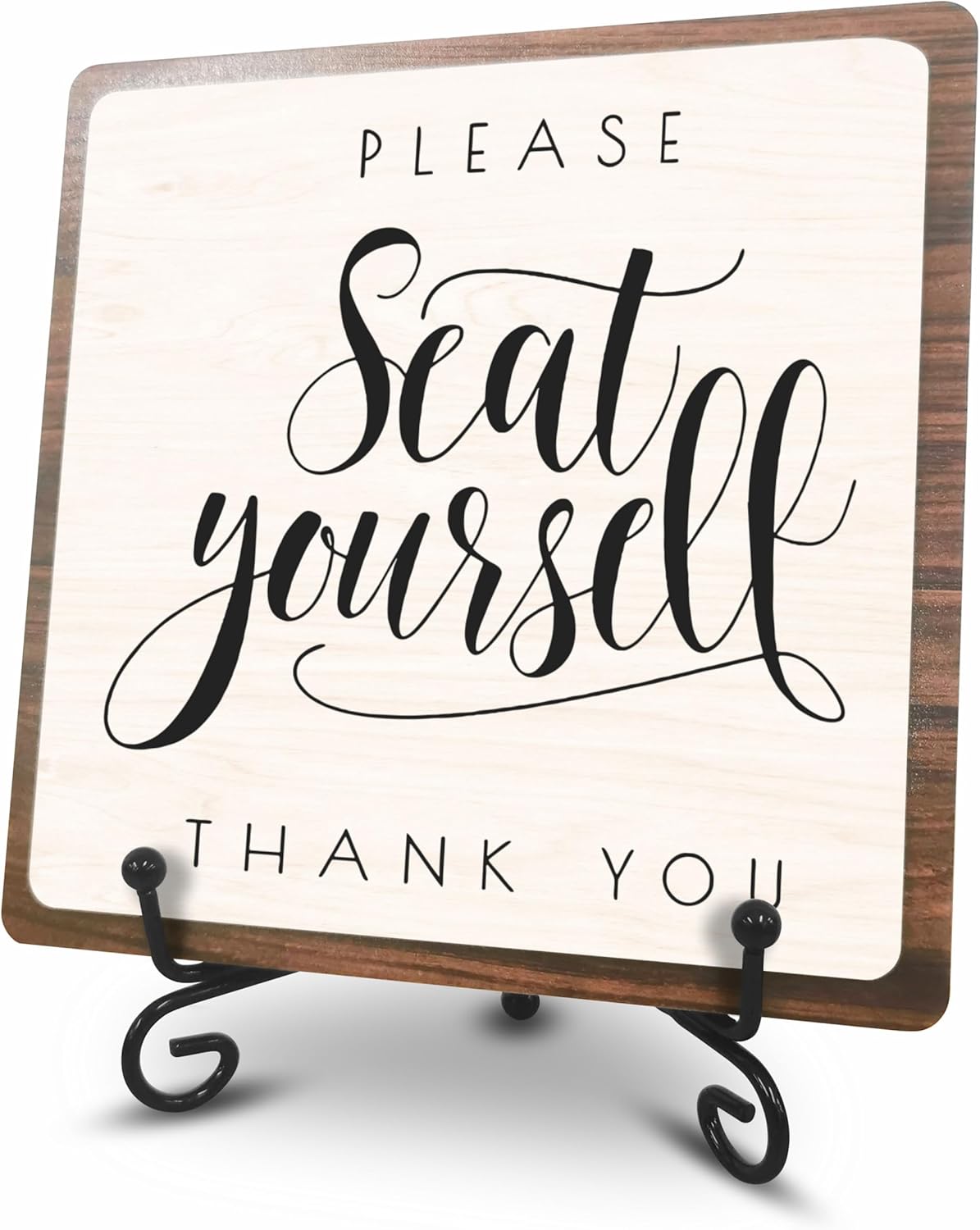 Amazon.com: 5"X5” Wooden Sign Gift - Please Seat Yourself Wooden Plaque ...