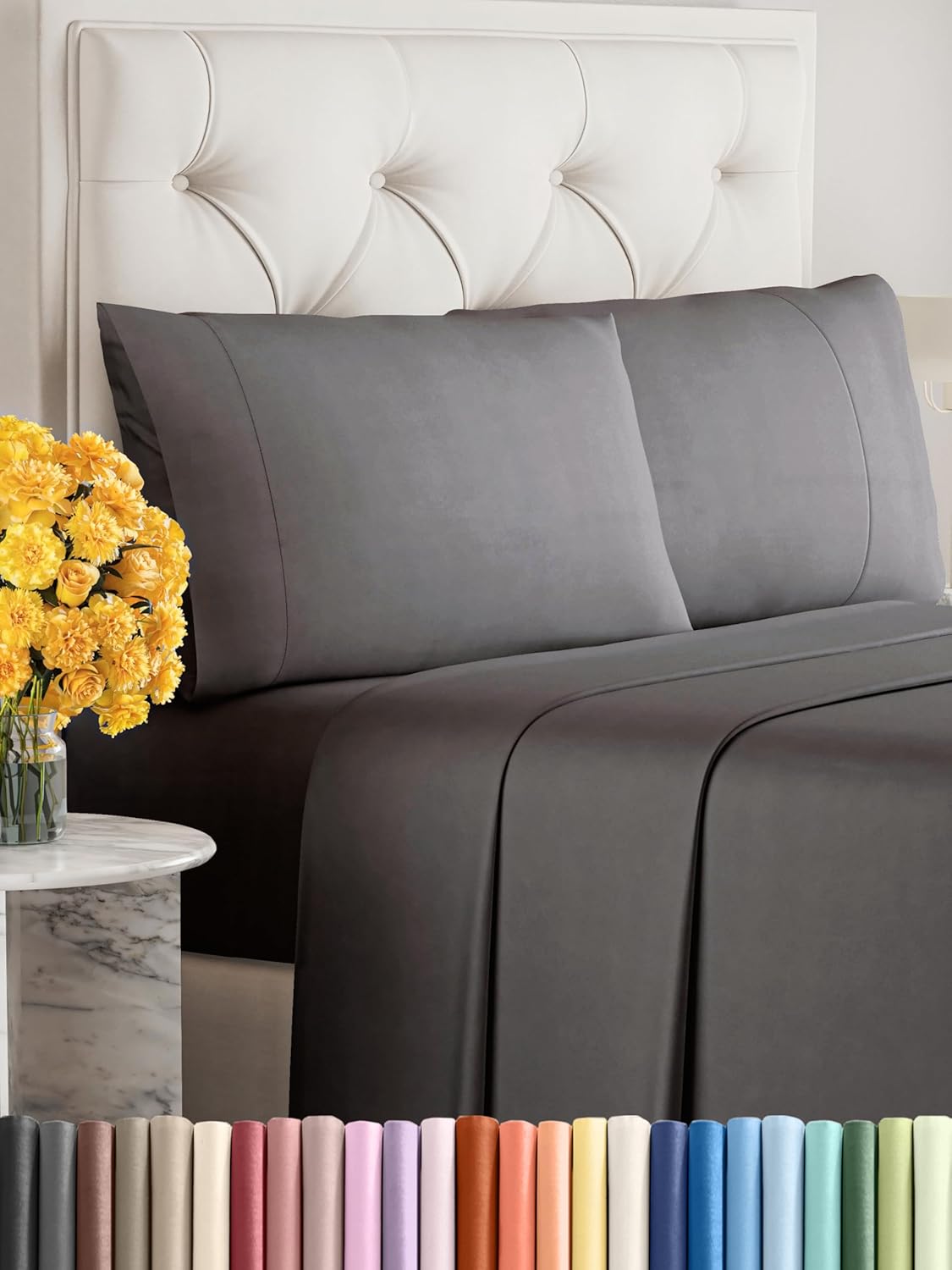 Amazon.com: Sleepy Town King Size Bed Sheets - 4 Piece - King Sheet Set ...