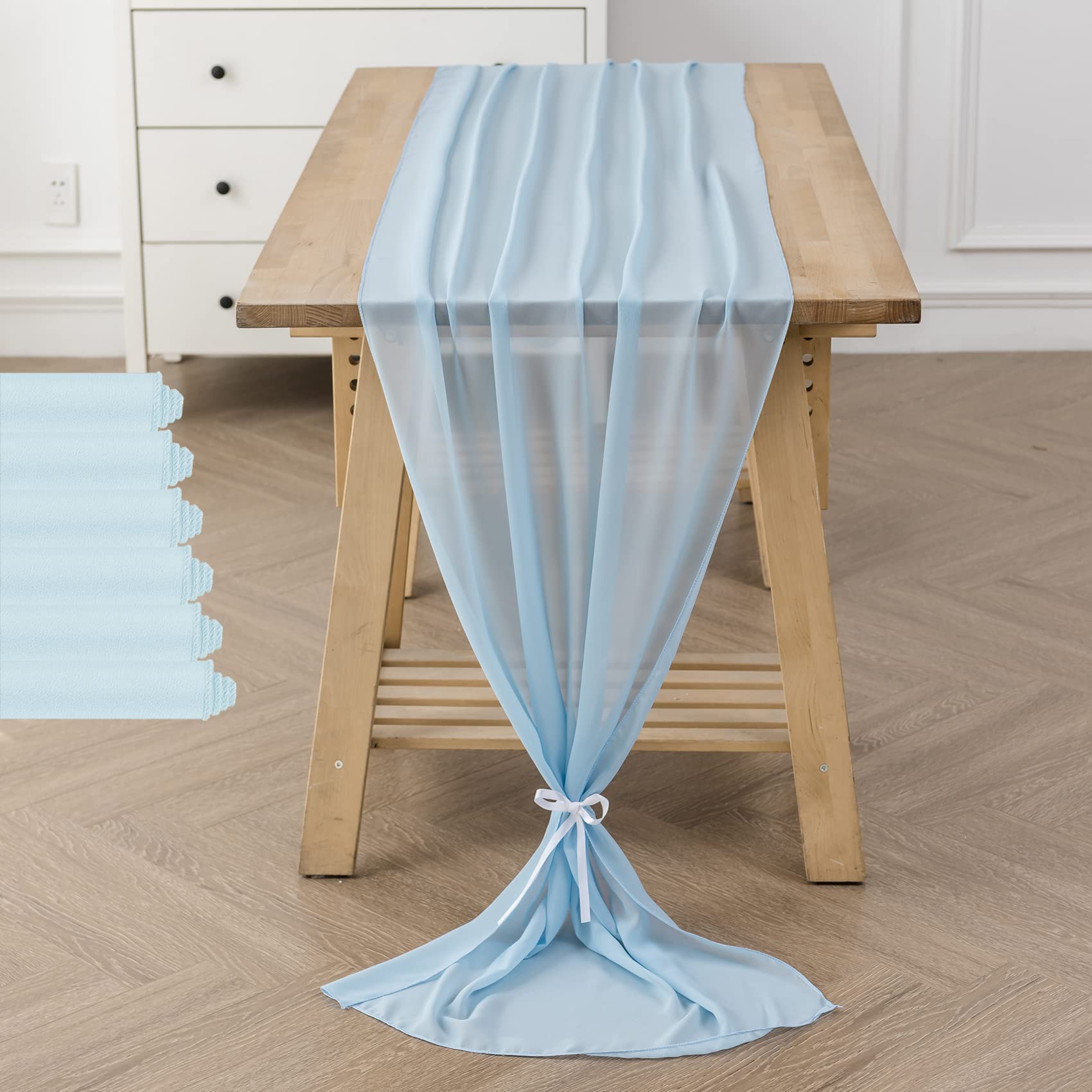 Amazon.com: flohar 6Pack 10ft Chiffon Table Runner 29x120 Inch Sheer ...