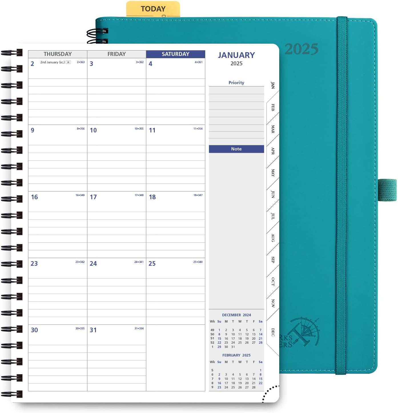 Amazon.com : POPRUN 2025 Monthly Calendar Spiral Bound with Monthly ...