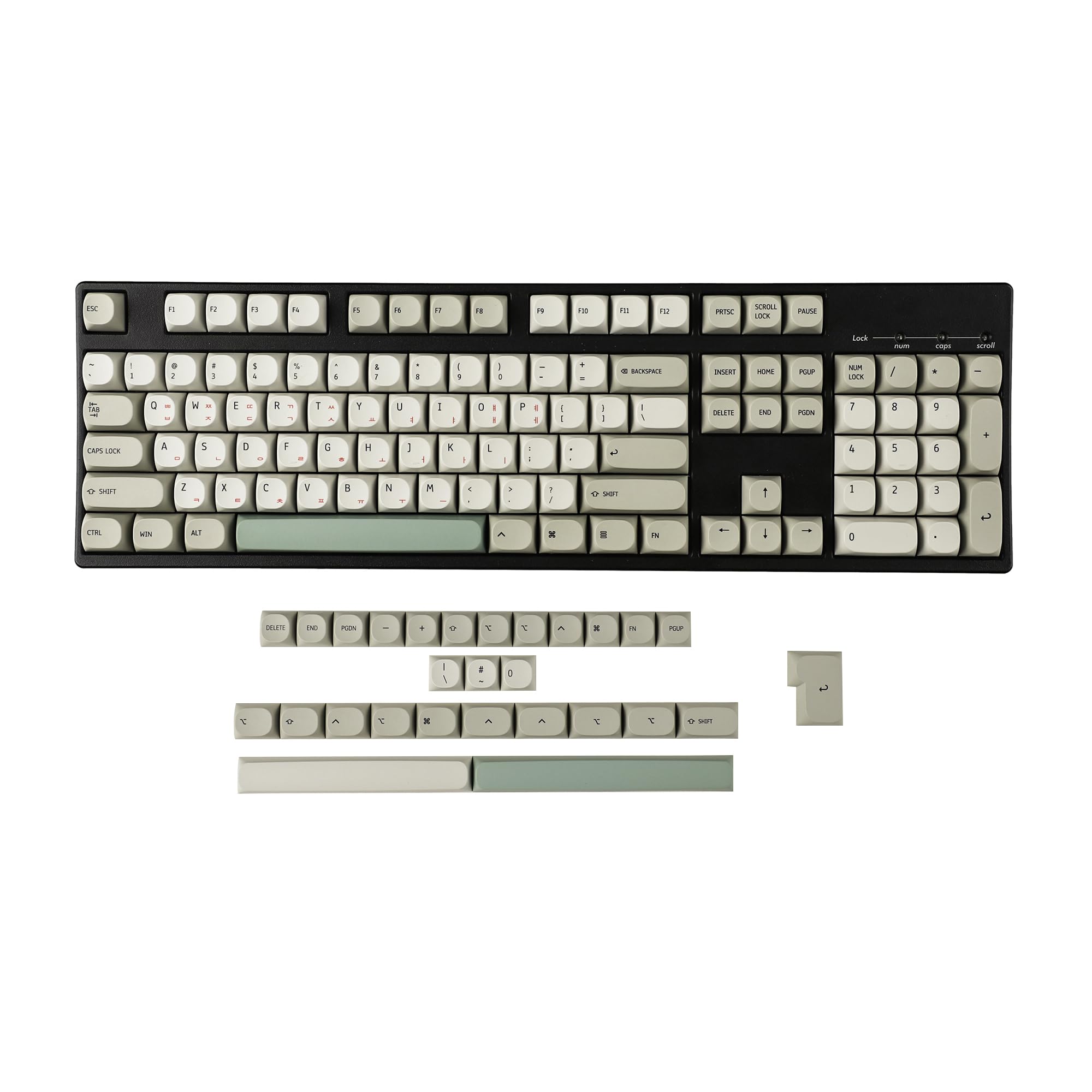 YMDK MA Profile 132 Keys Dye Sub 9009 Retro PBT Korean Keycap for MX ...