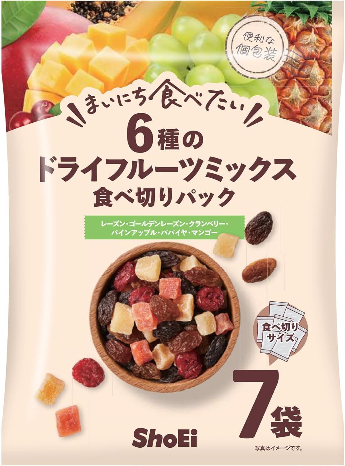 【20個】まいにち食べたい 6種のドライフルーツミックス　食べ切りパック 正栄食品 Shoei フルーツミックス 不使用 個包装 着色料 まいにち食べたい 焙煎 小分け 送料無料 Amazon | 正栄食品工業 まいにち食べたい 6種のドライフルーツミックス