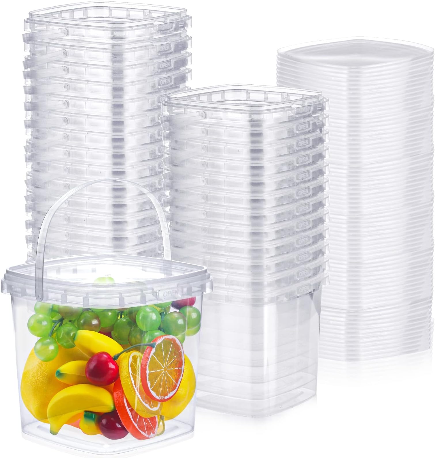 Amazon.com: Huwena 30 Pcs 32 oz Deli Containers with Lids and Handles ...