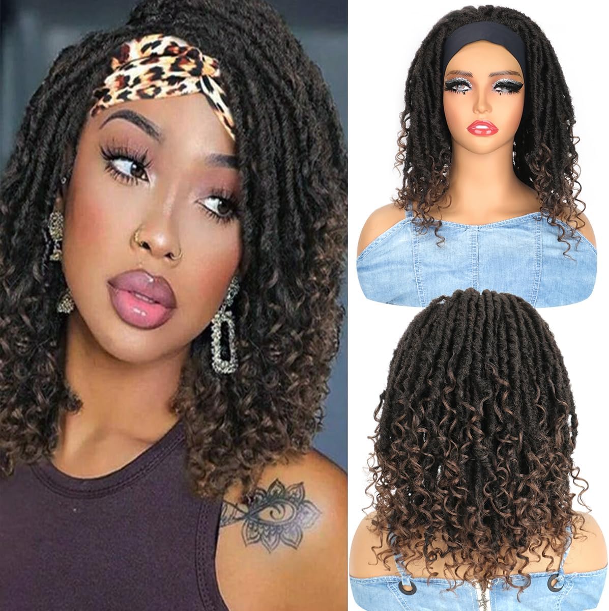 Amazon.com : Dreadlock Braided Wigs with Headband Wear and Go Glueless ...