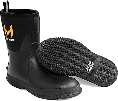 Amazon.com | Hunthor Rubber Boots for Men with Steel Shank, 6mm ...