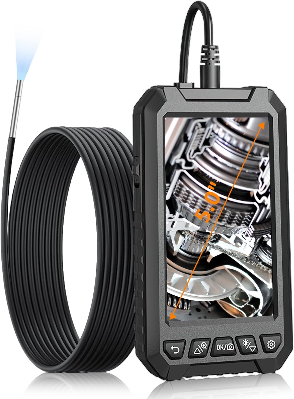 Amazon.com: 3.9mm 5" IPS Screen Endoscope Camera，1080P Adjustable Fill ...