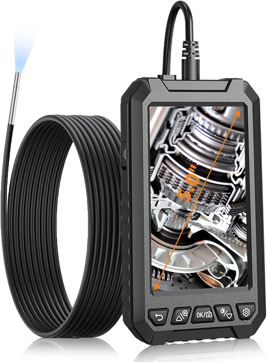 Amazon.com: 3.9mm 5" IPS Screen Endoscope Camera，1080P Adjustable Fill ...