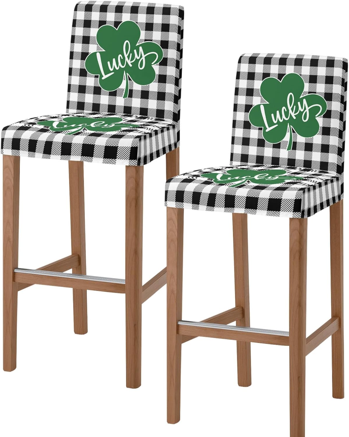 Amazon.com: TweetyBed Bar Stool Covers Shamrock Lucky Stretch Removable ...