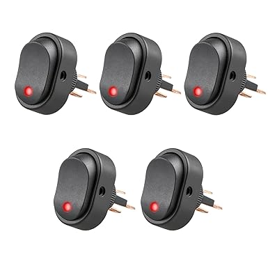 Amazon.com: Veanic 5pcs 12V 30 Amp Red LED Rocker On-Off Control Rocker ...