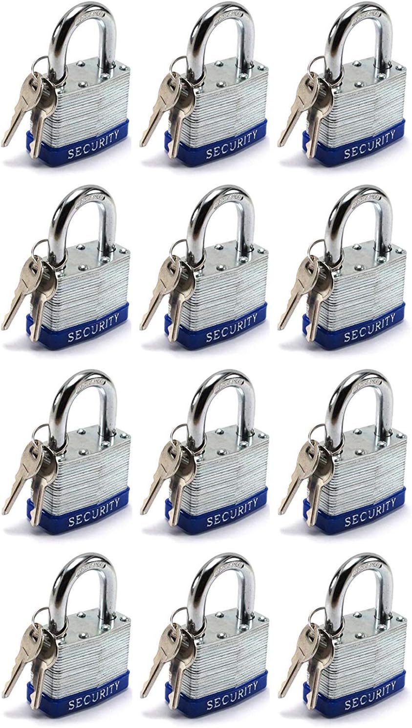 Shop-Tek Heavy Duty Laminated Steel Padlock, Commercial Grade Keyed ...