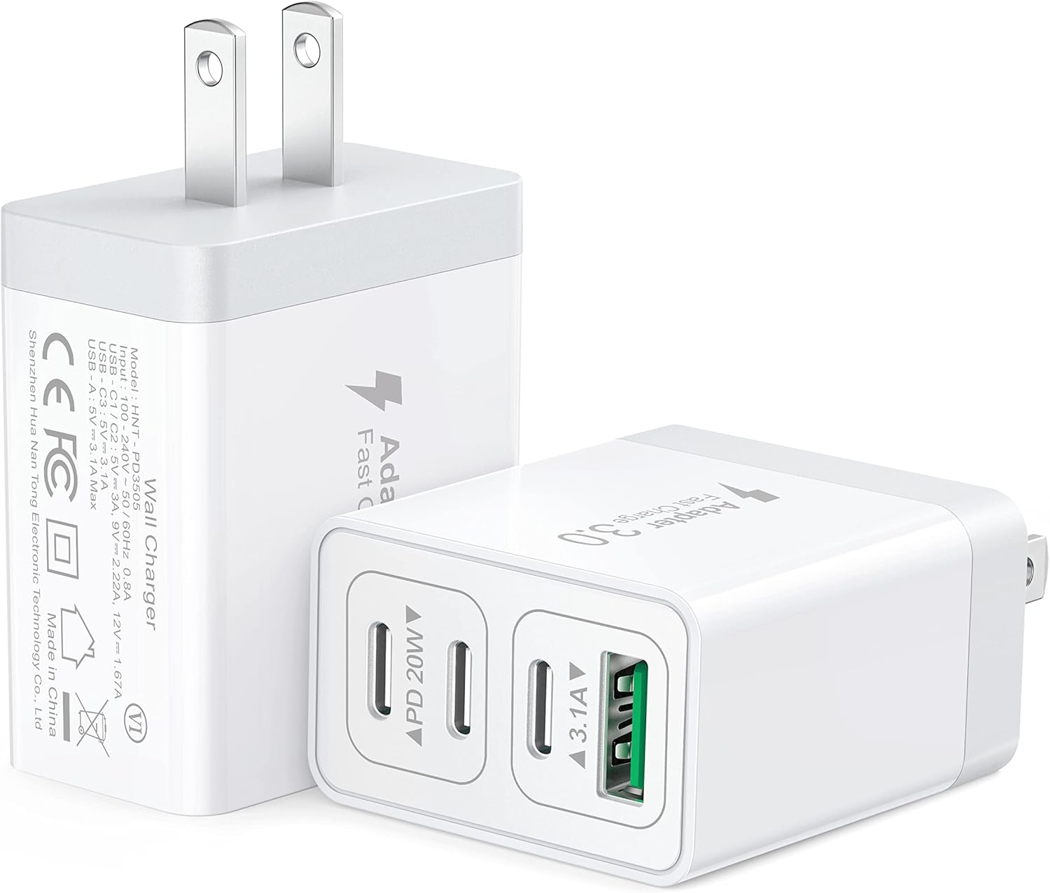 Amazon.com: 2 Pack USB C Charger Block, 40W USB Wall Plug Multiport ...